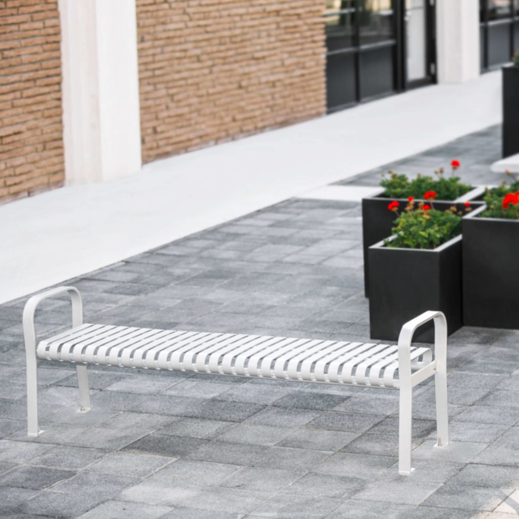 Backless Metal Bench CAL-701B / Park and Garden Bench