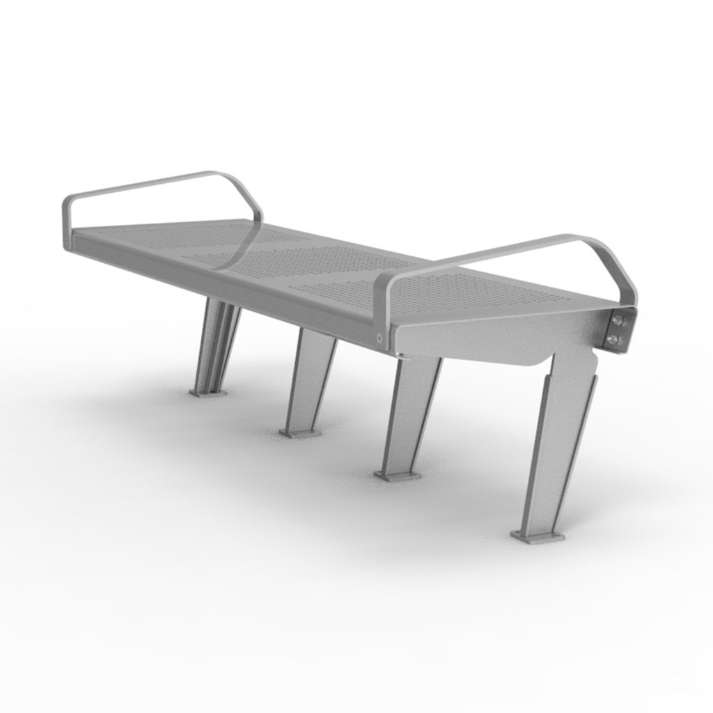 Backless Transit Metal Bench CAL-717B / Commercial Benches