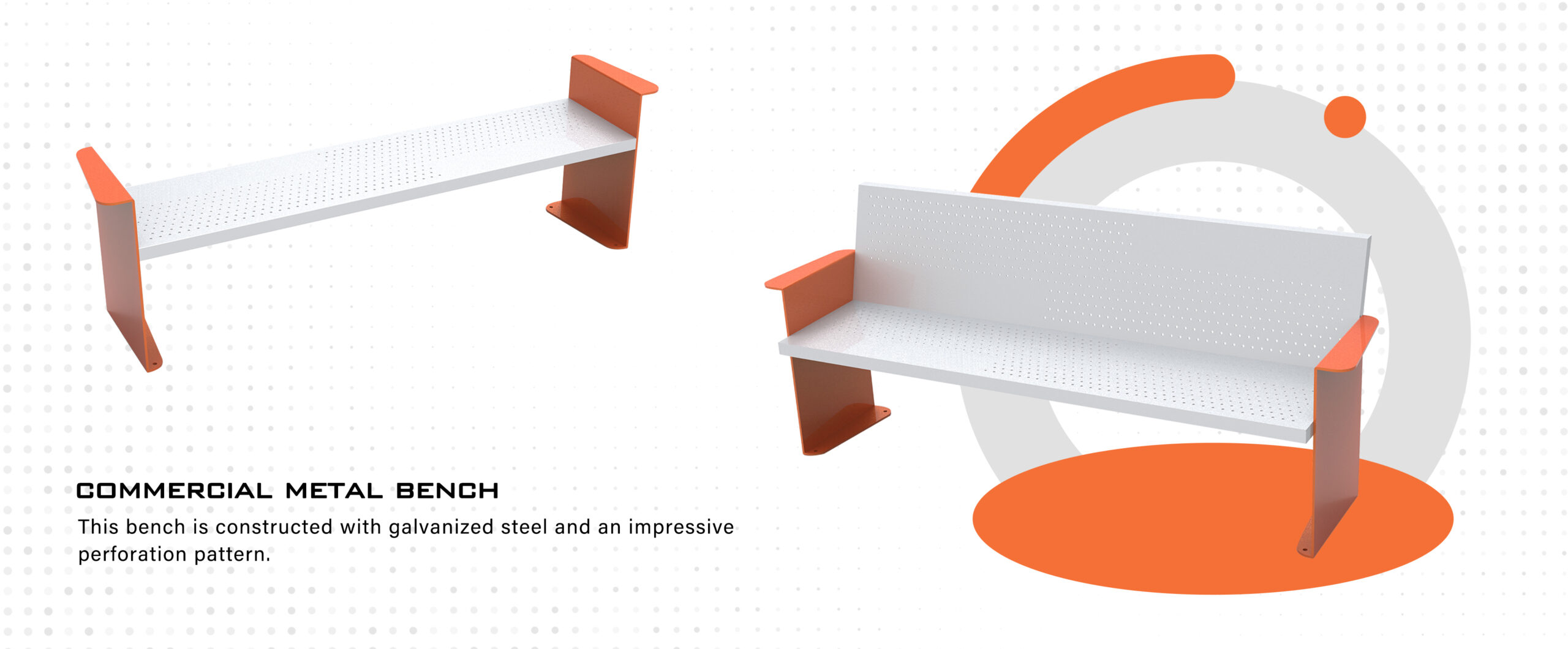 Metal Metro Bench CAL-718/ Commercial Benches - Canada