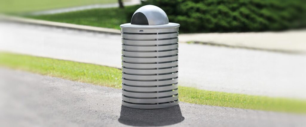 Metal Park Trash Can Keeps Place Green - Park Garbage Cans